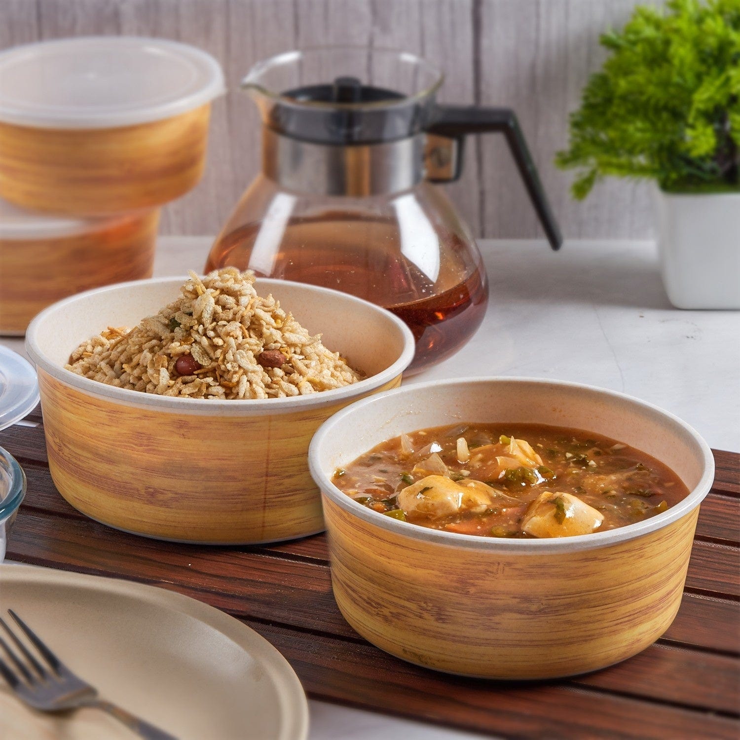 Bamboo Fibre Container 1150ml | 2pcs Set