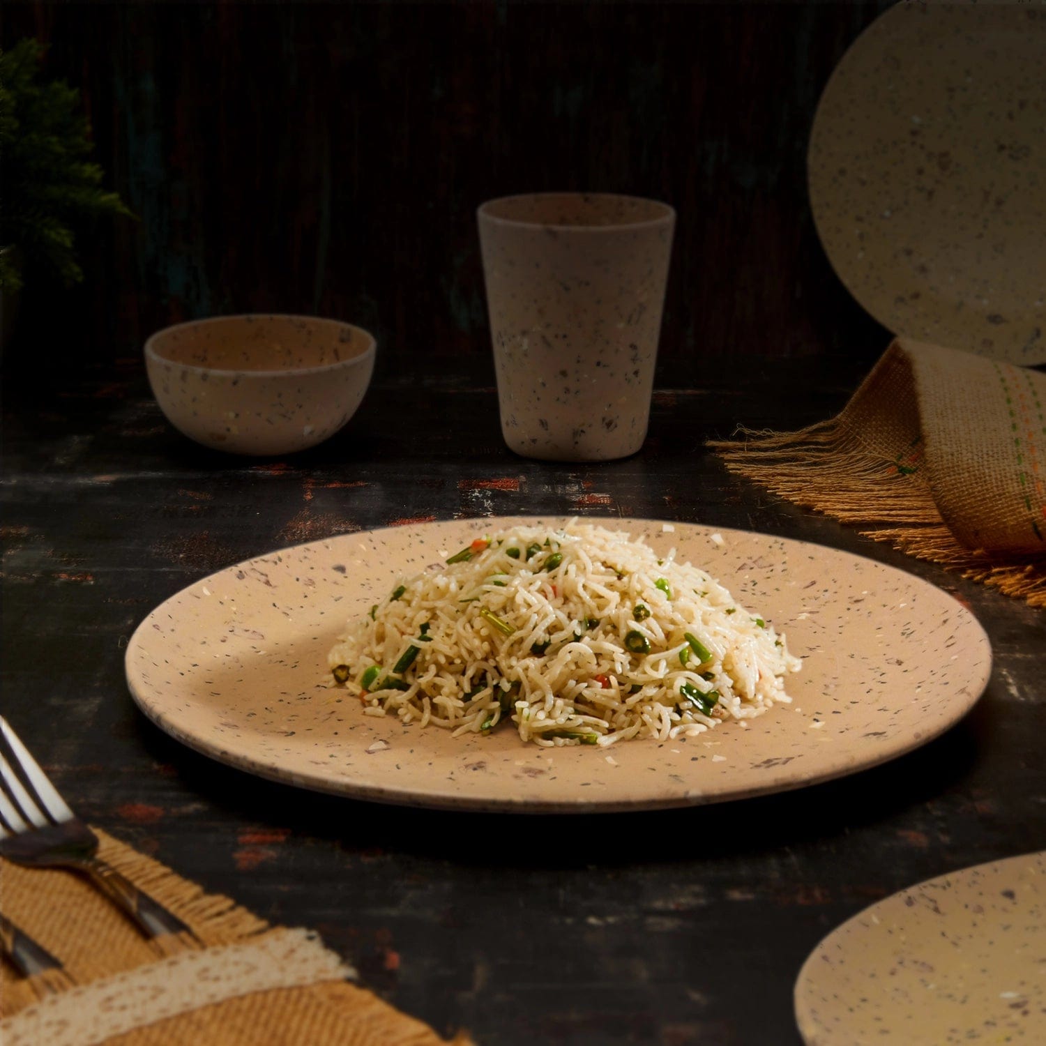 Daily-Use Eco-Friendly Bamboo Fiber Dinner Plate Stylish & Sustainable