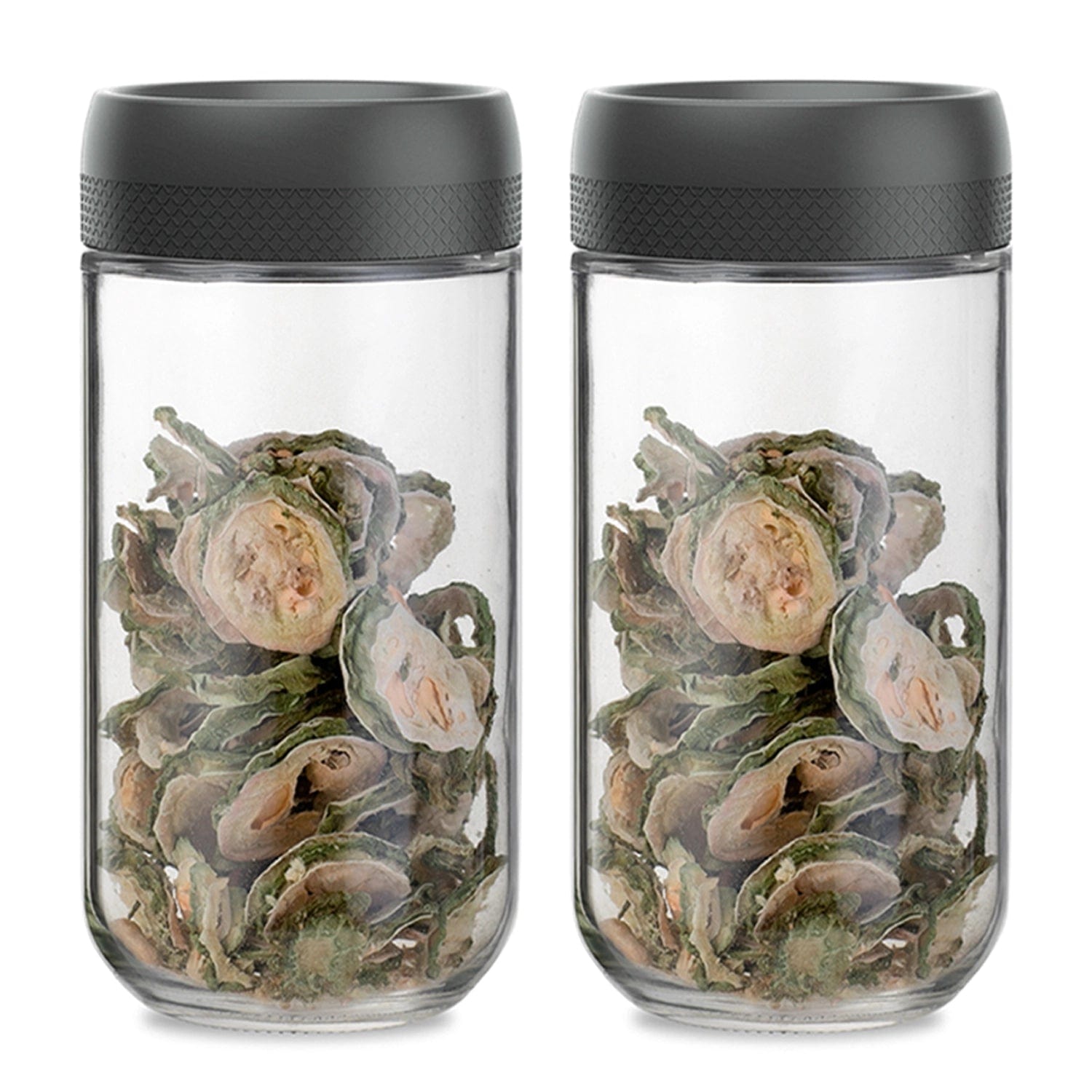 Magnifying Glass Jars | 2pcs Set|800ml | Black