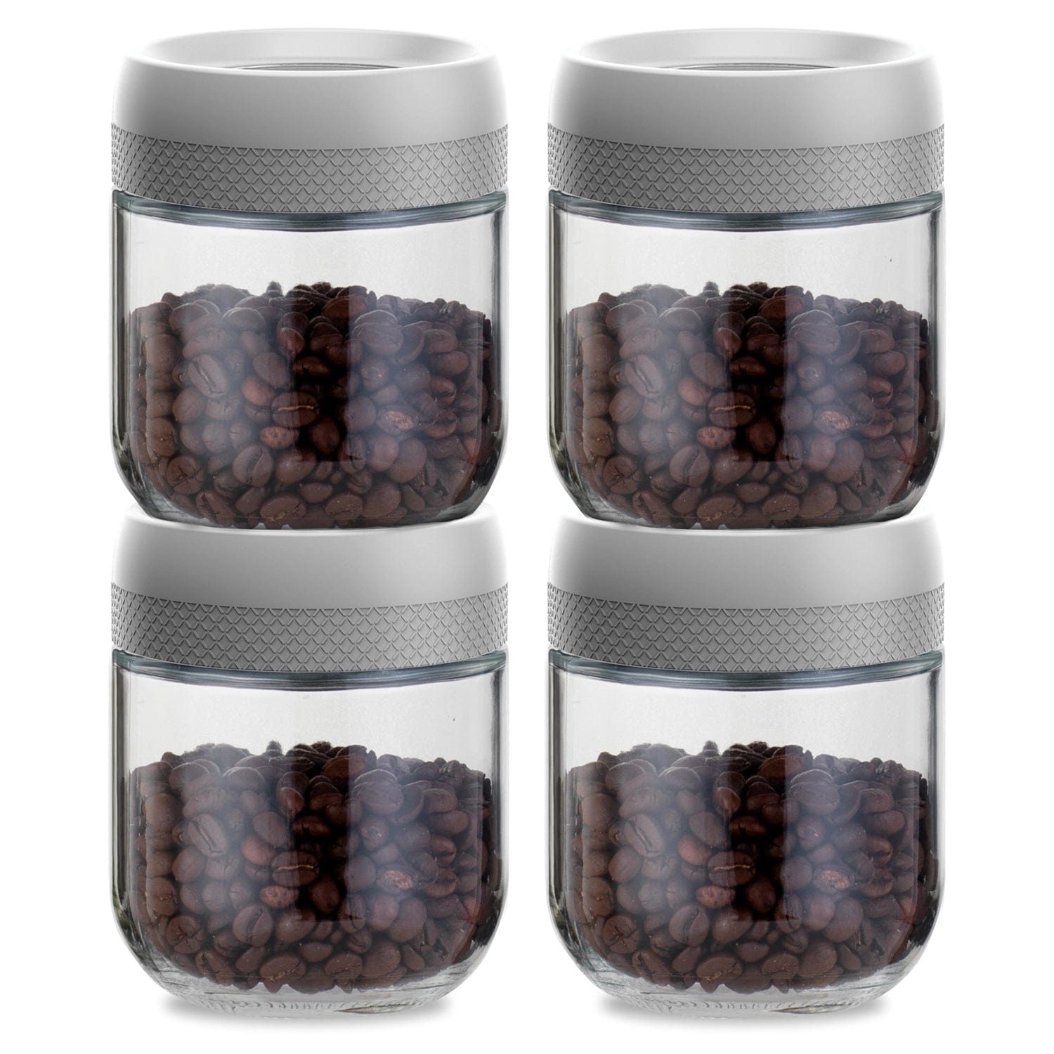 Magnifying Glass Jars | 4pcs Set |350ml | Off-White