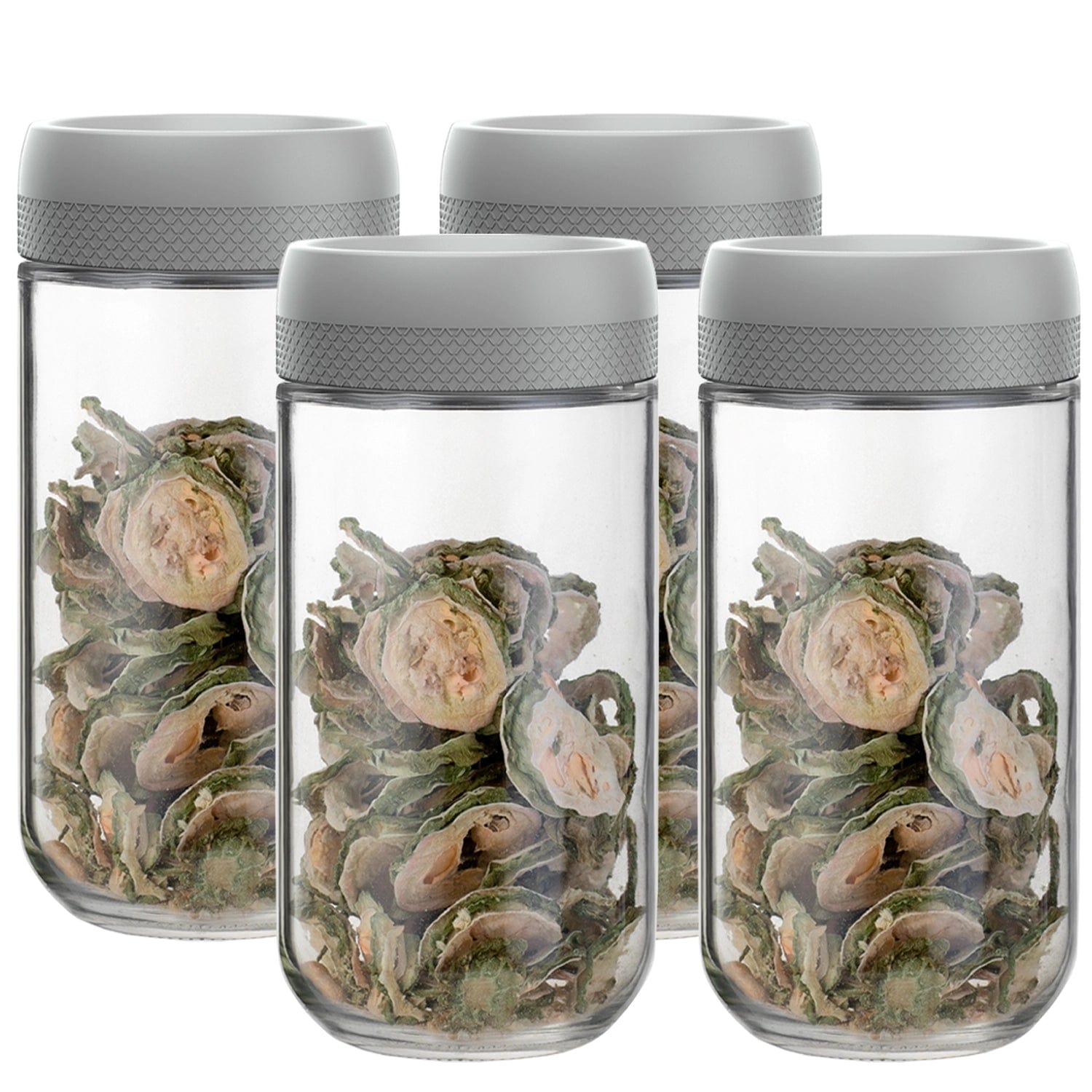 Magnifying Glass Jars | 4pcs Set |800ml | Off-White